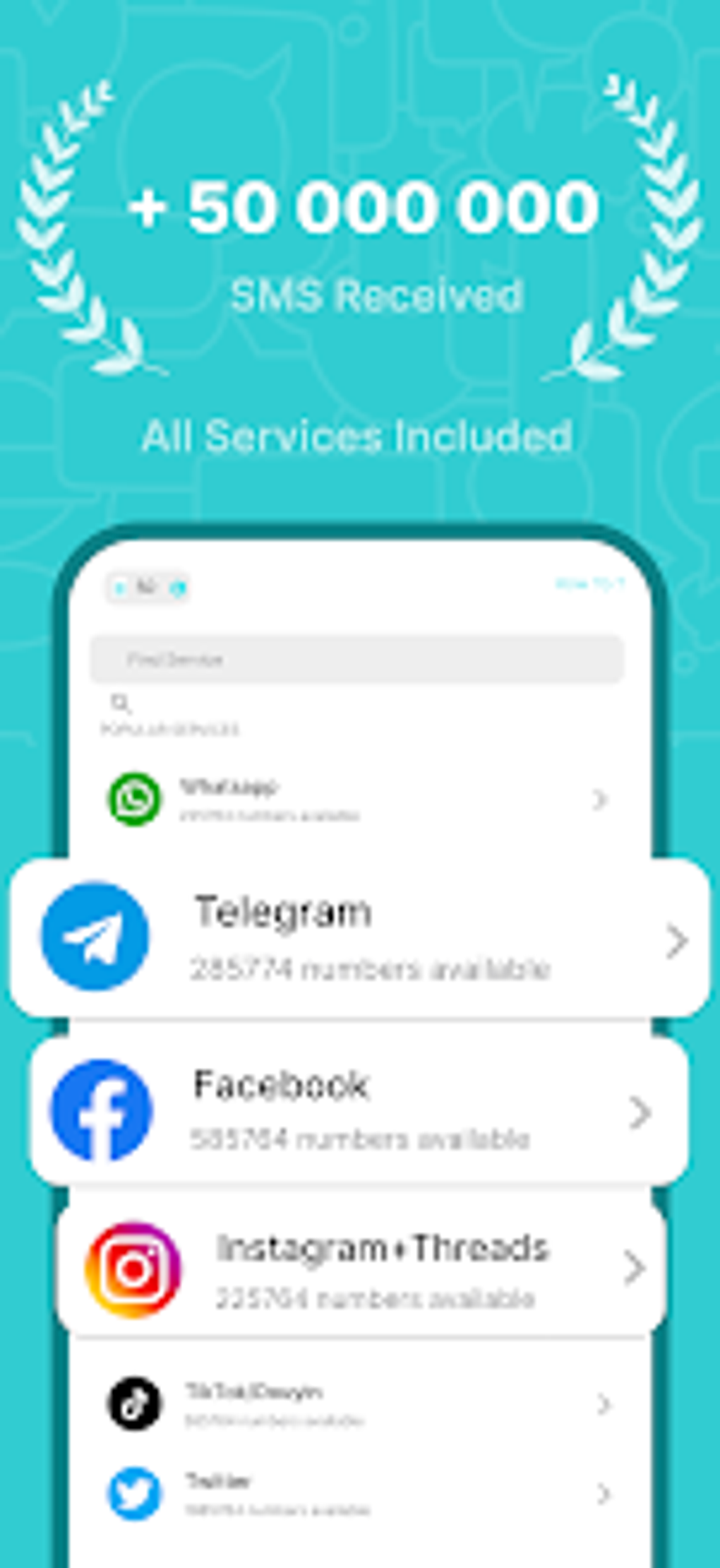 SimCode - Receive SMS Virtual pour Android - Télécharger