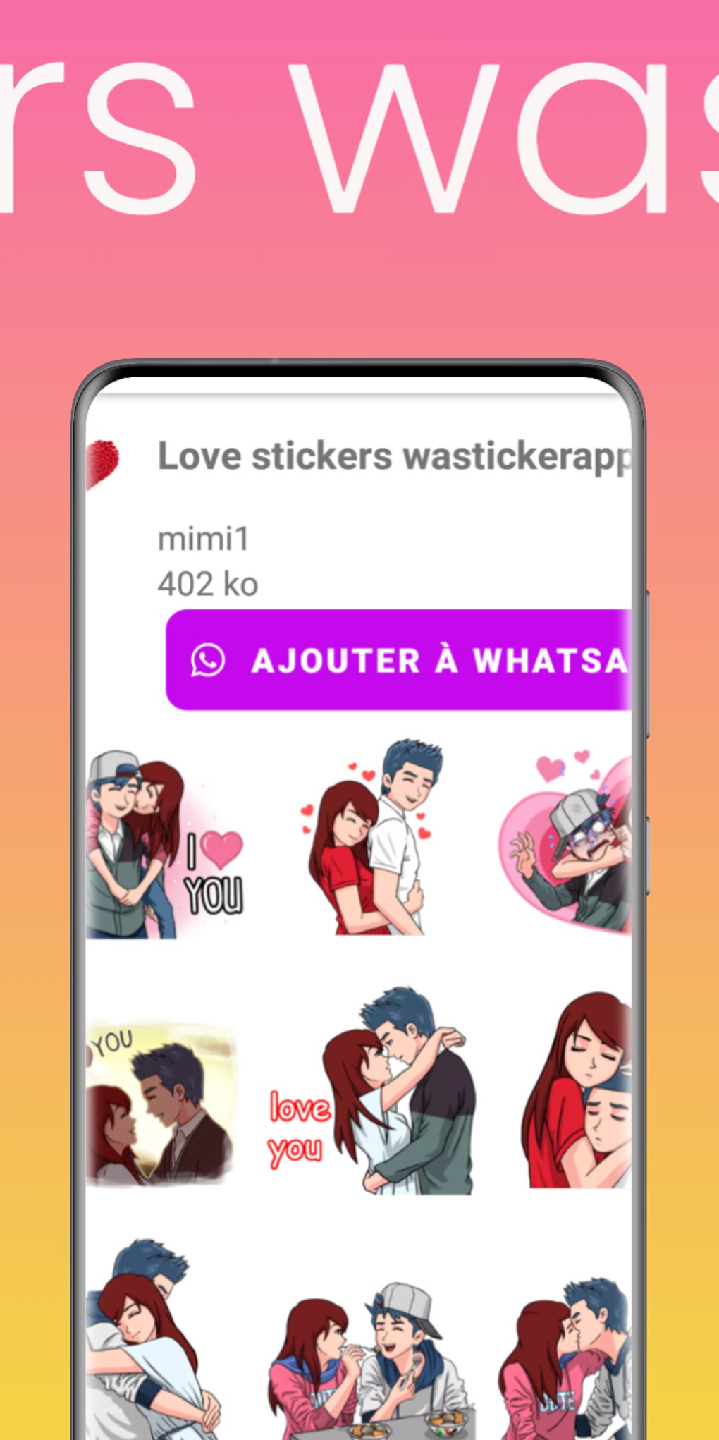 Love stickers wastickerapps per Android - Download