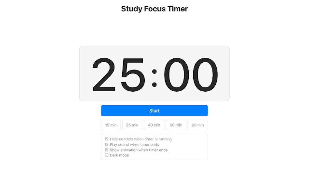Study Focus Timer para Google Chrome - Extensión Descargar