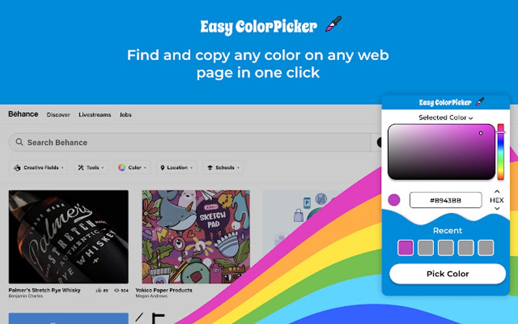 Easy Color Picker - pick any color anywhere Google Chrome 용 - 확장 프로그램 다운로드
