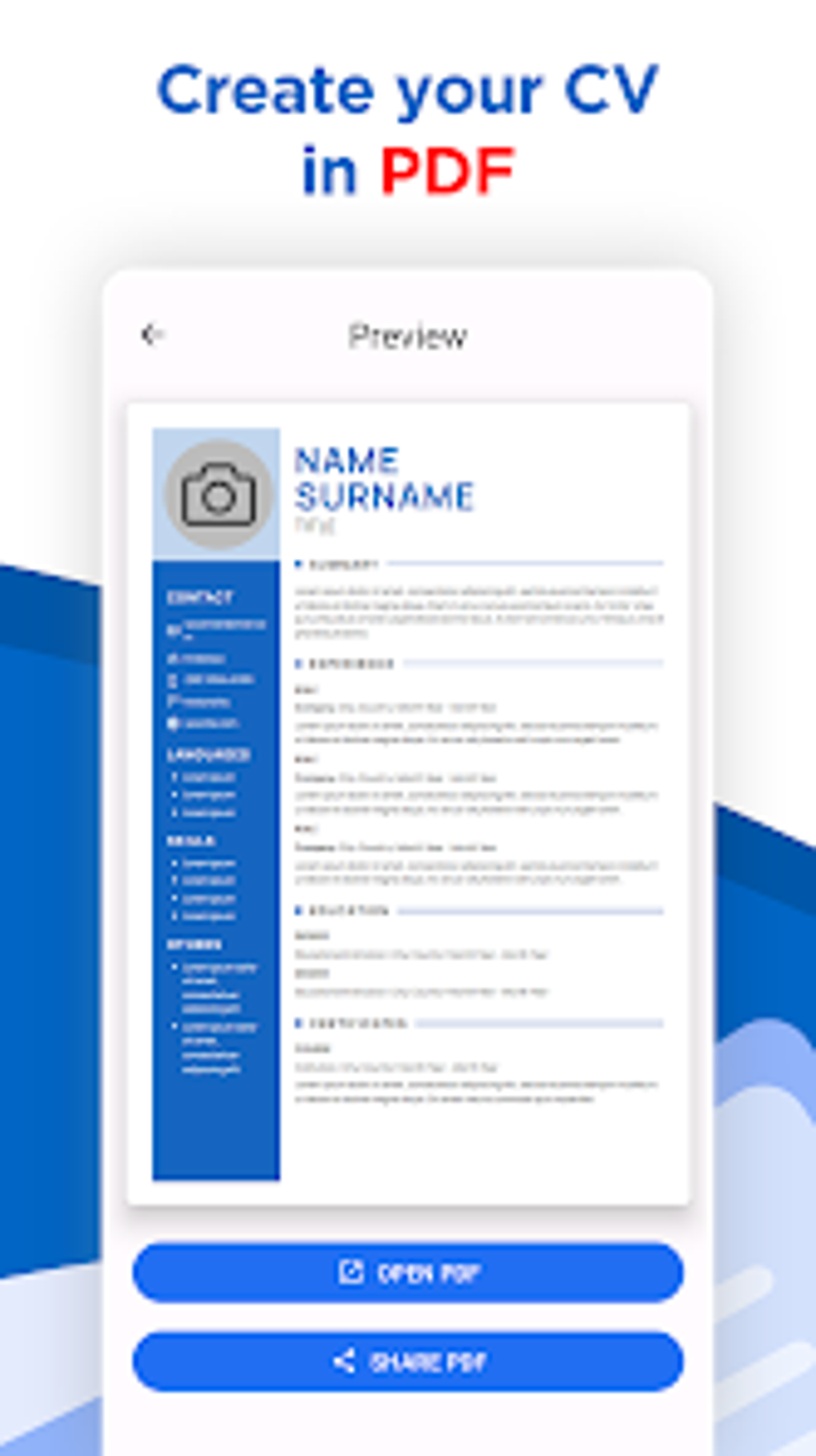 Resume Builder CV Maker PDF cho Android - Tải về