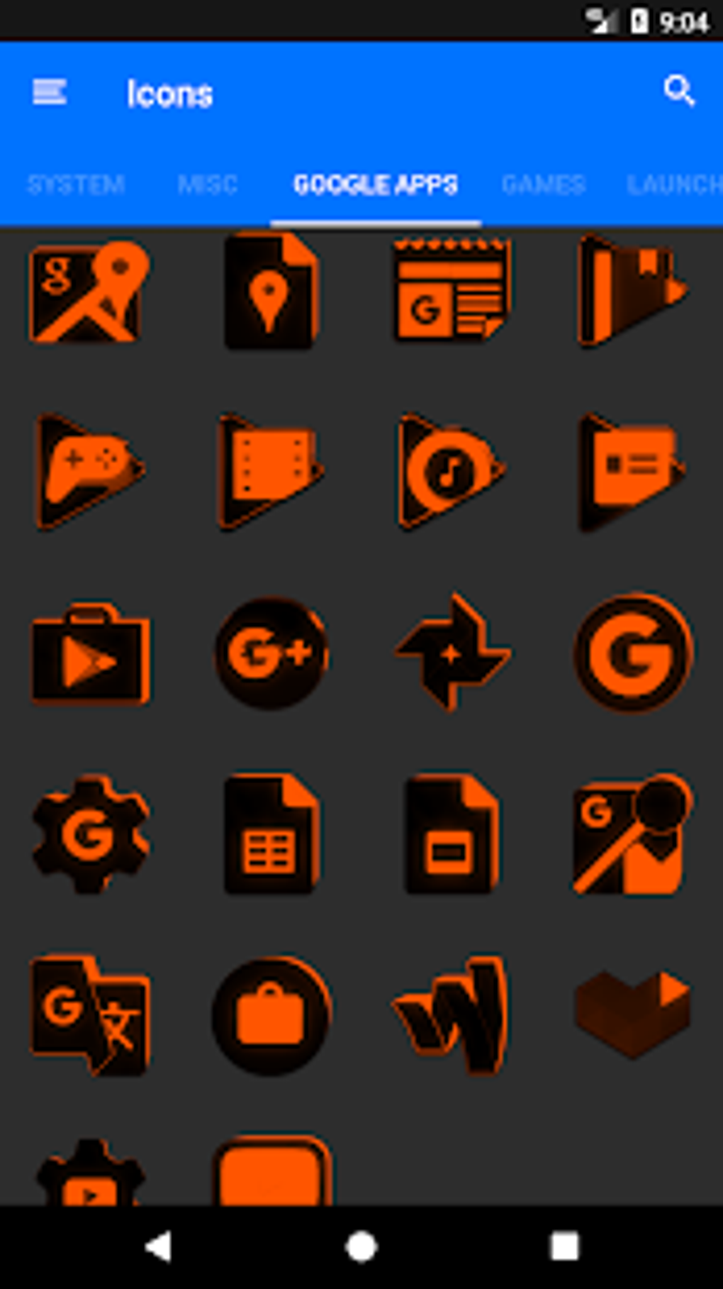 Flat Black and Orange Icon Pack Free APK for Android - Download