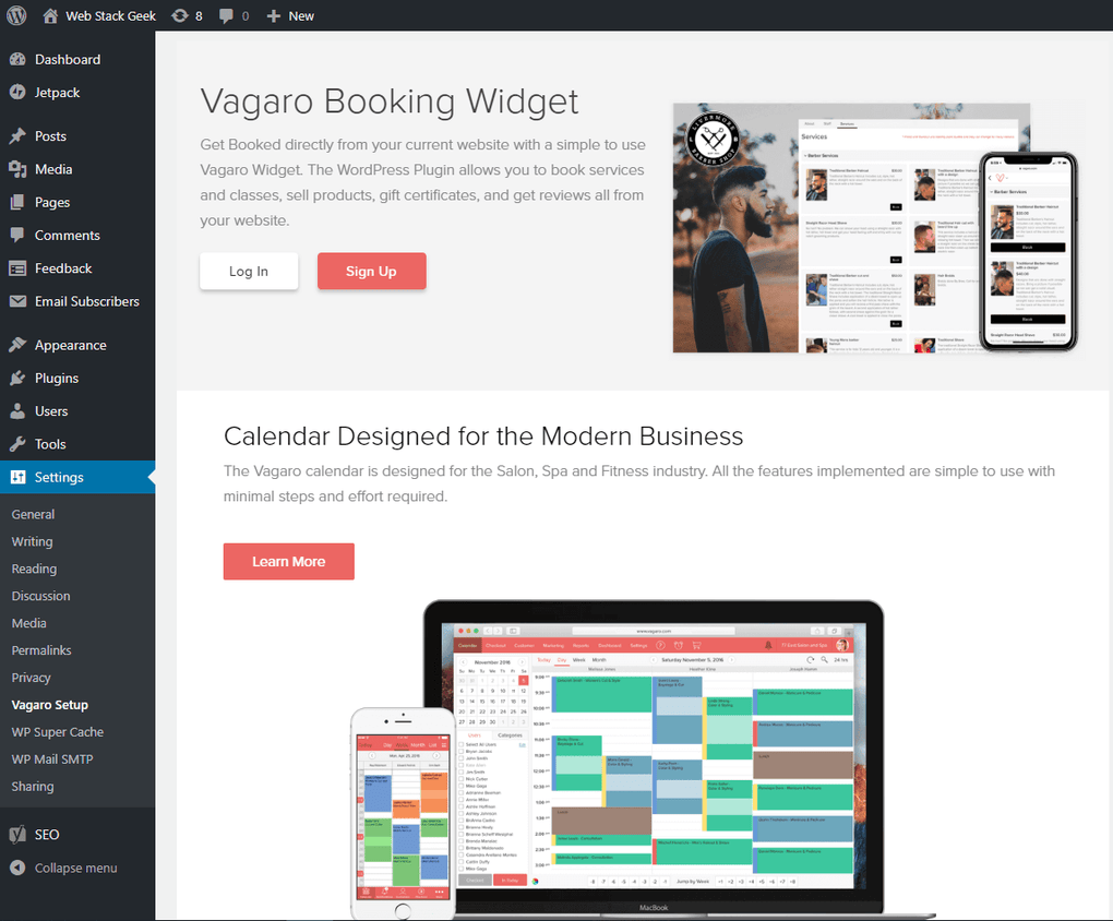 Vagaro Booking Widget para WordPress - Descargar