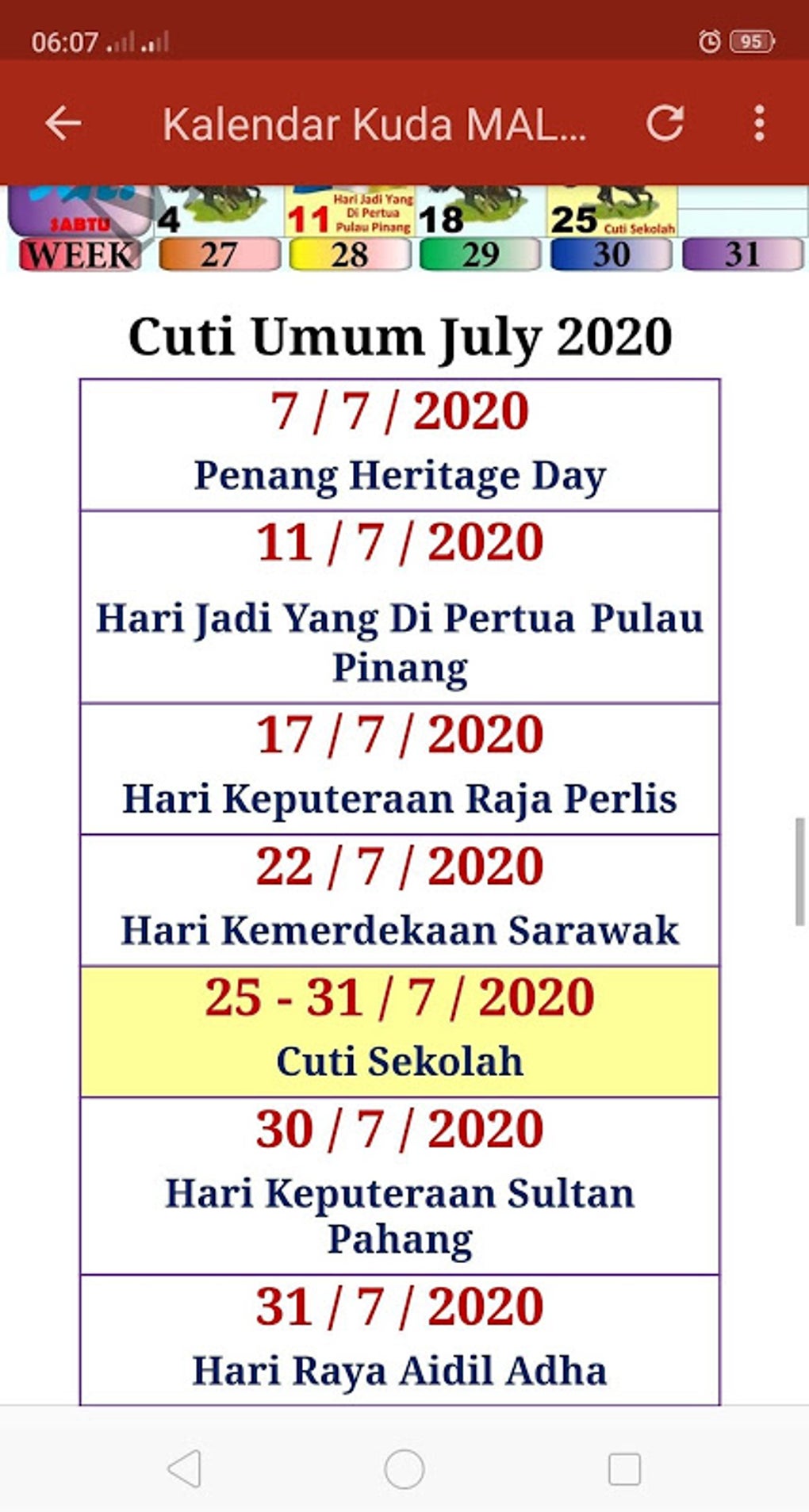 Kalendar Kuda Malaysia - 2021 APK for Android - Download