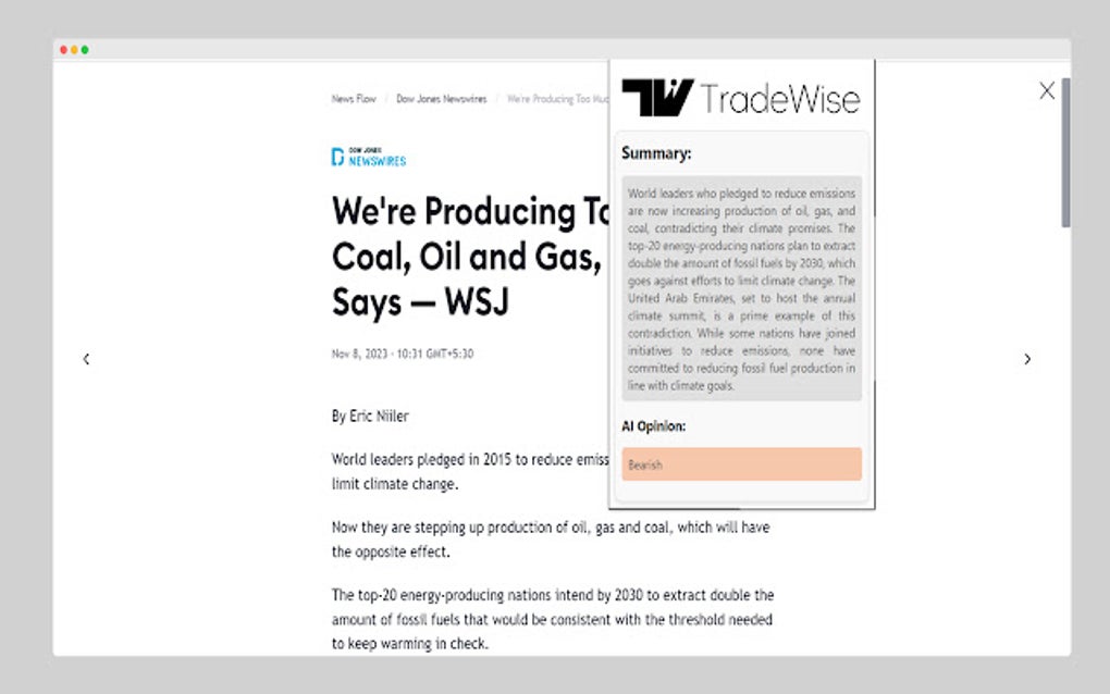 TradeWise für Google Chrome - Erweiterung Download