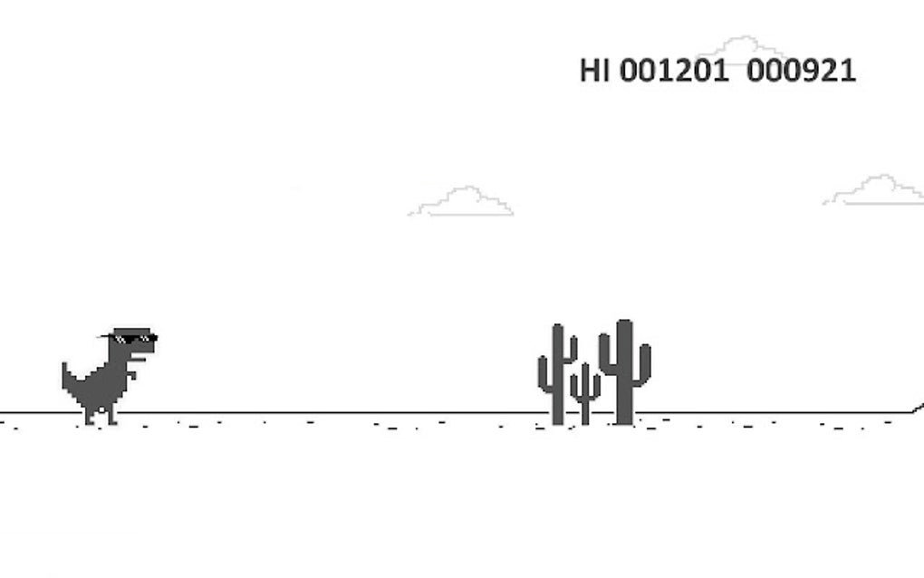 T-Rex running Dinosaur for Google Chrome - Extension Download