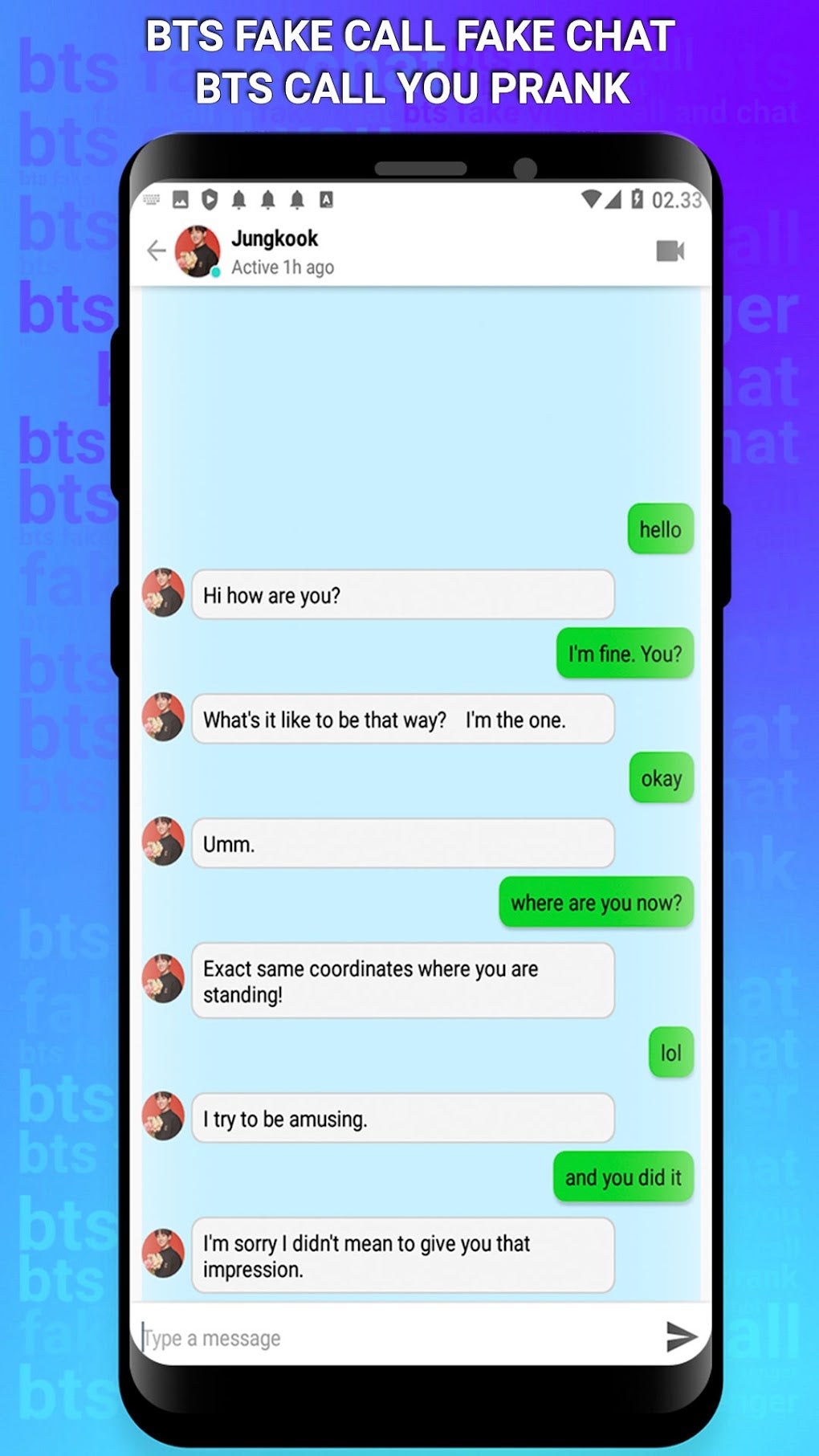 Android için BTS Fake Call Fake Chat - İndir