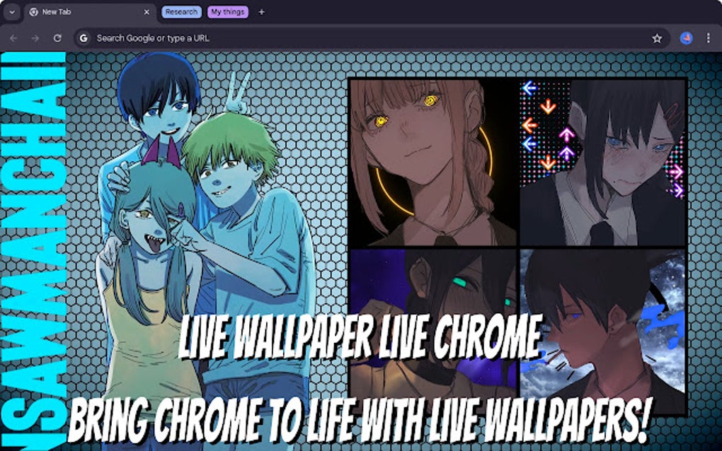 Chainsaw Man Slideshow Live Wallpaper pour Google Chrome - Extension ...