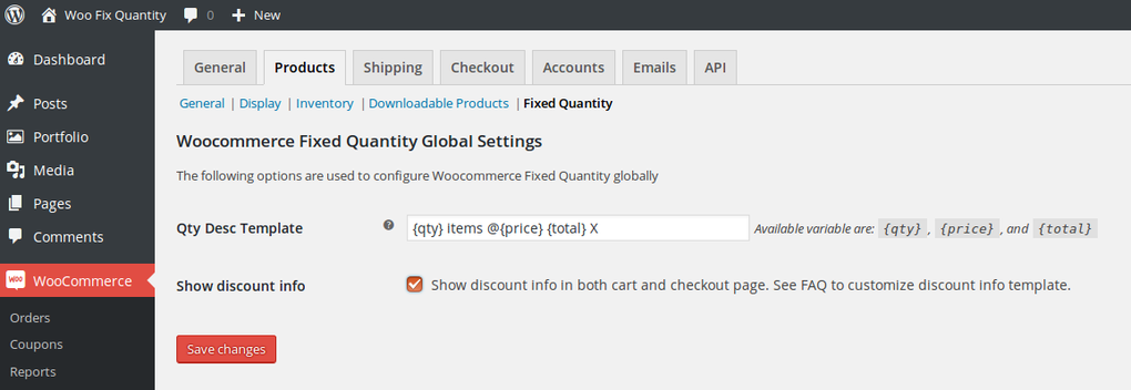 WordPress 용 WooCommerce Fixed Quantity - 다운로드