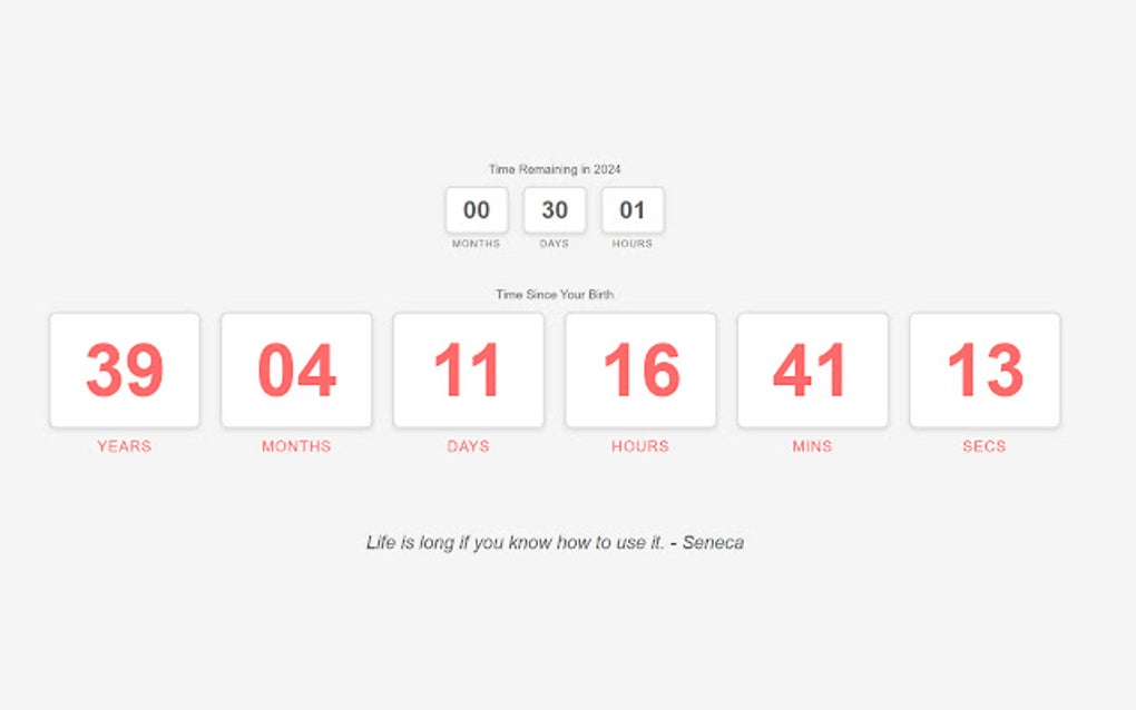 LifeClock - Age Counter pour Google Chrome - Extension Télécharger