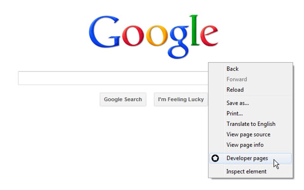 Developer pages para Google Chrome - Extensión Descargar