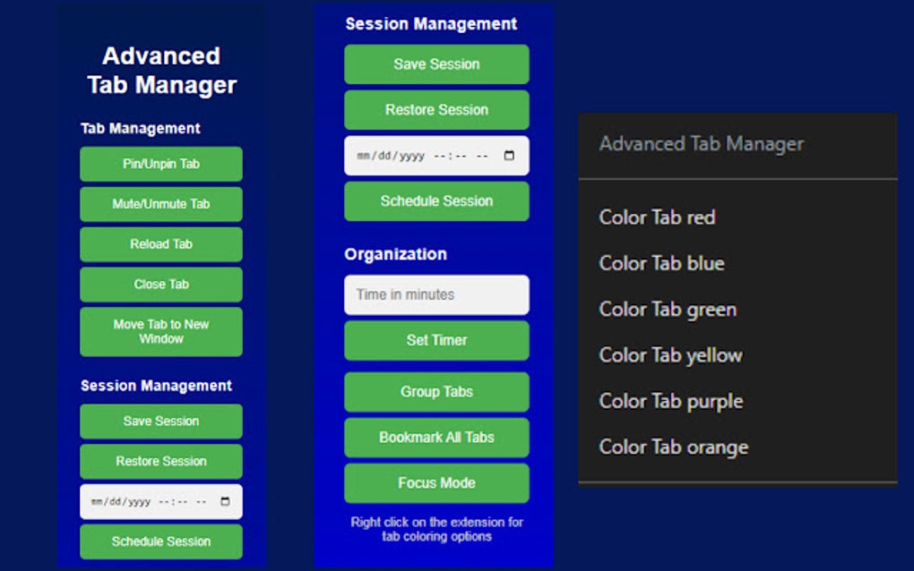 Advanced Tab Manager สำหรับ Google Chrome - ส่วนขยาย ดาวน์โหลด