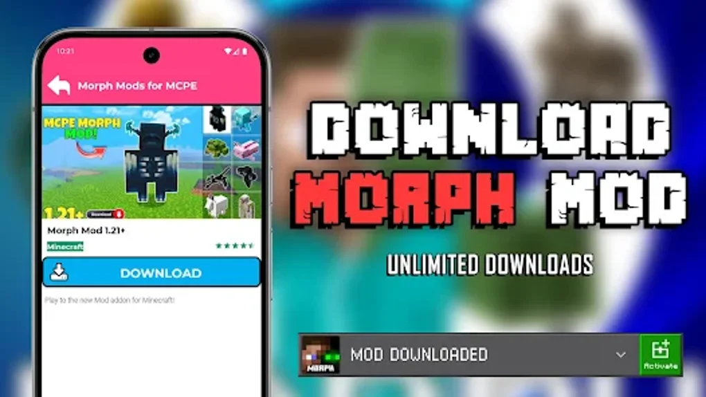 Morph Mods for Minecraft PE สำหรับ Android - ดาวน์โหลด