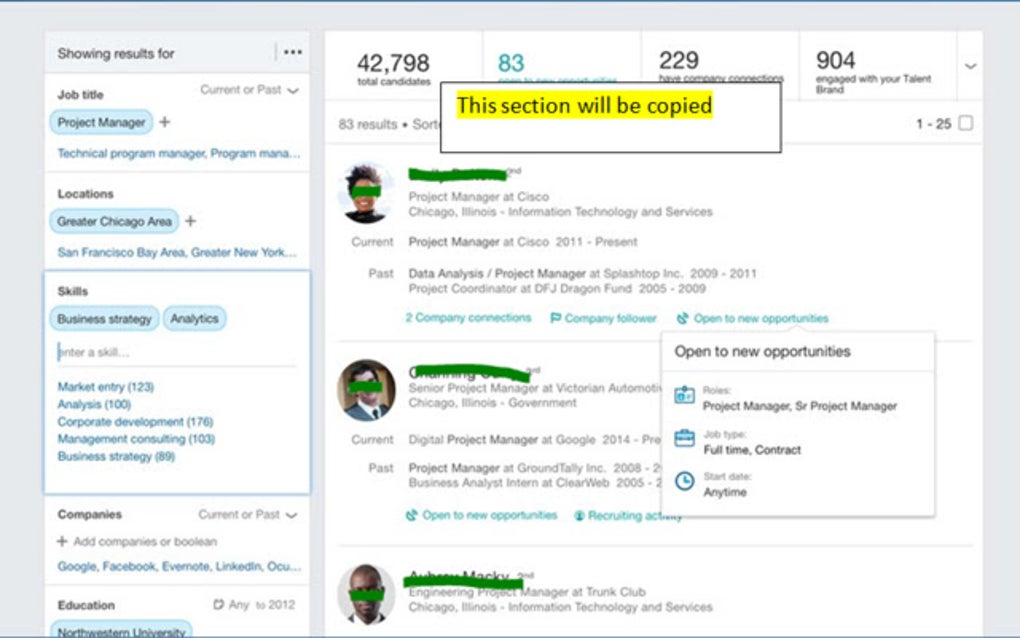 CoLi - Copy Linkedin Recruiter search result Google Chrome 용 - 확장 프로그램 다운로드