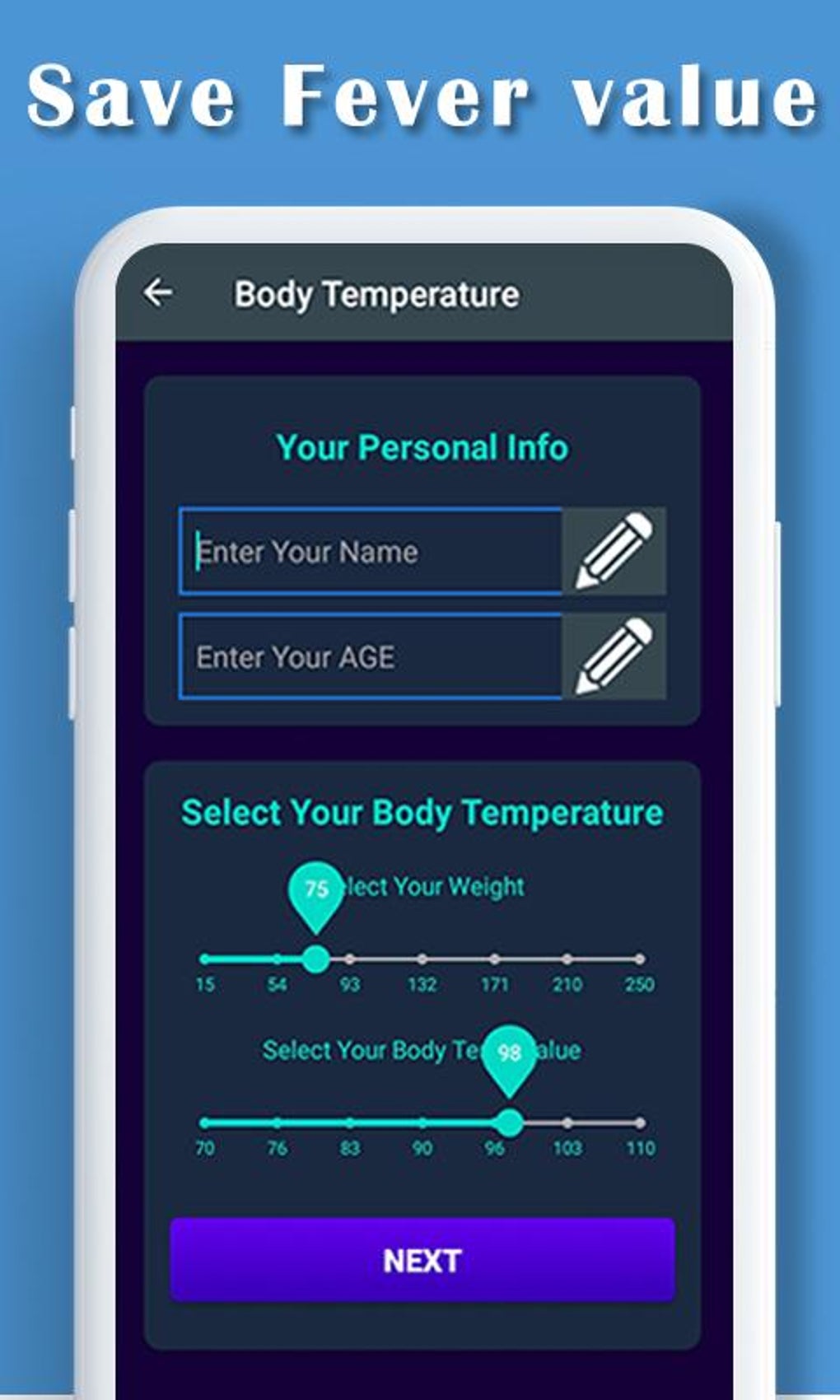 Body Temperature Diary: Body Fever Record History APK for Android ...