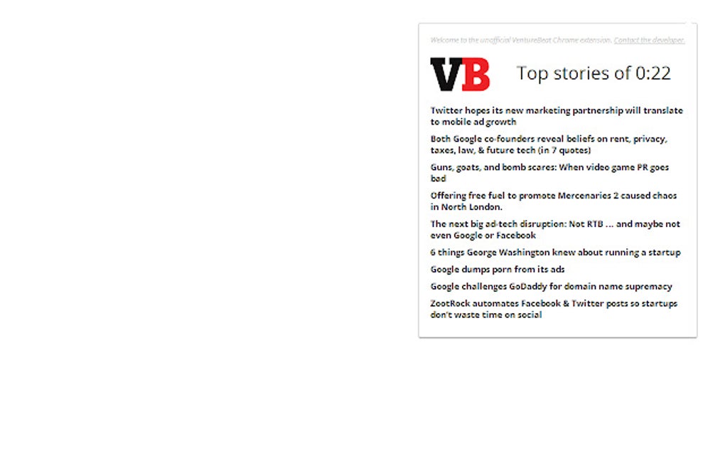 VentureBeat for Google Chrome - Extension Download