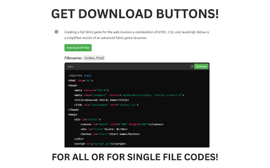 Auto-Continue & Download Codes for ChatGPT Google Chrome 용 - 확장 프로그램 다운로드