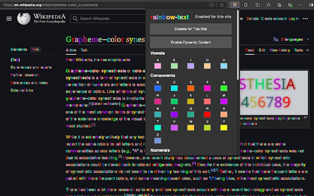 rainbow-text Google Chrome 용 - 확장 프로그램 다운로드
