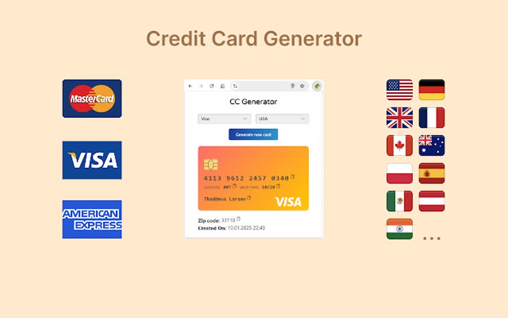 CC Generator สำหรับ Google Chrome - ส่วนขยาย ดาวน์โหลด