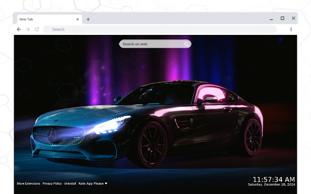 Neon Mercedes AMG GT S Live Wallpaper pour Google Chrome - Extension Télécharger