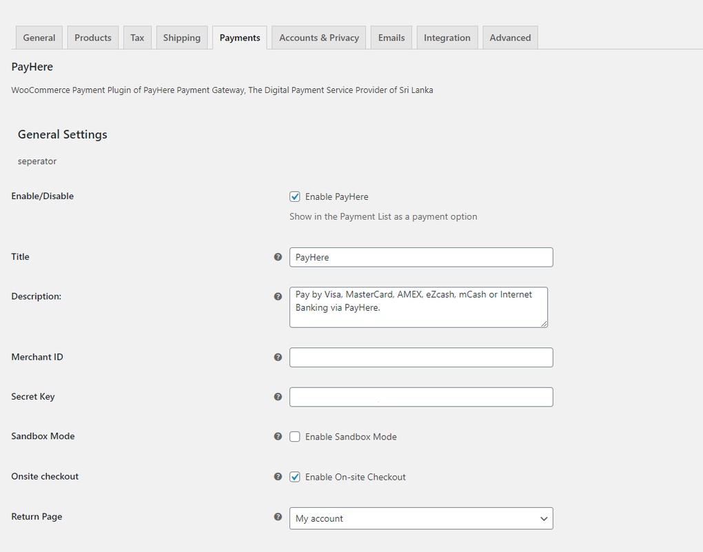 PayHere Payment Gateway Plugin for WooCommerce para WordPress - Descargar