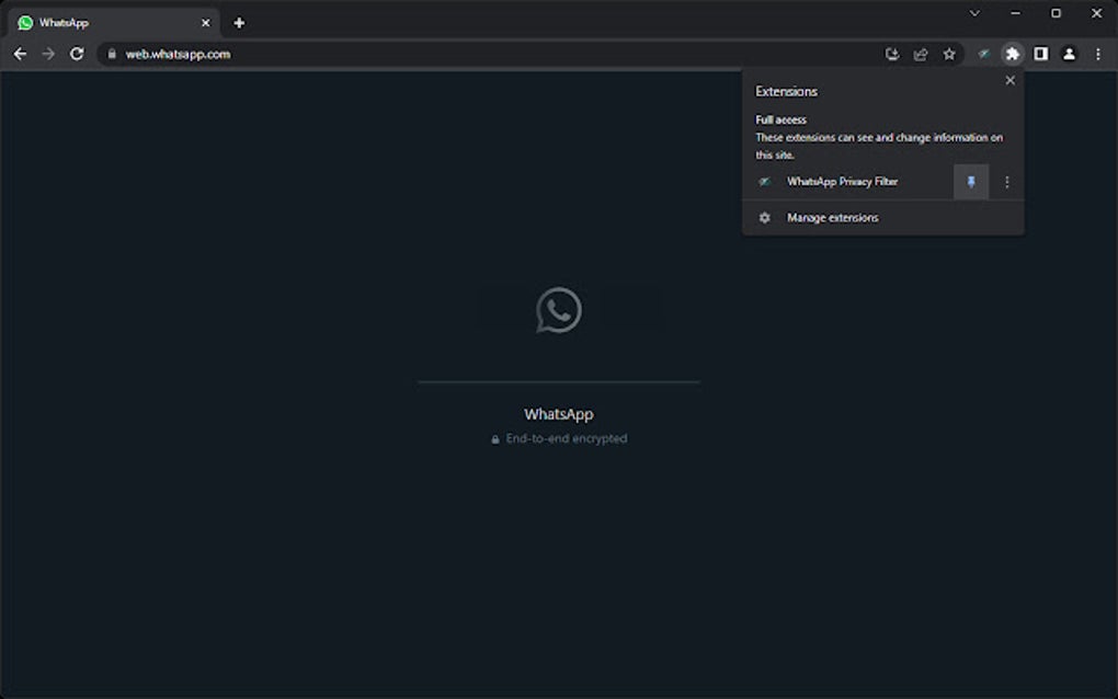 WhatsApp Privacy Filter for Google Chrome - Extension Download