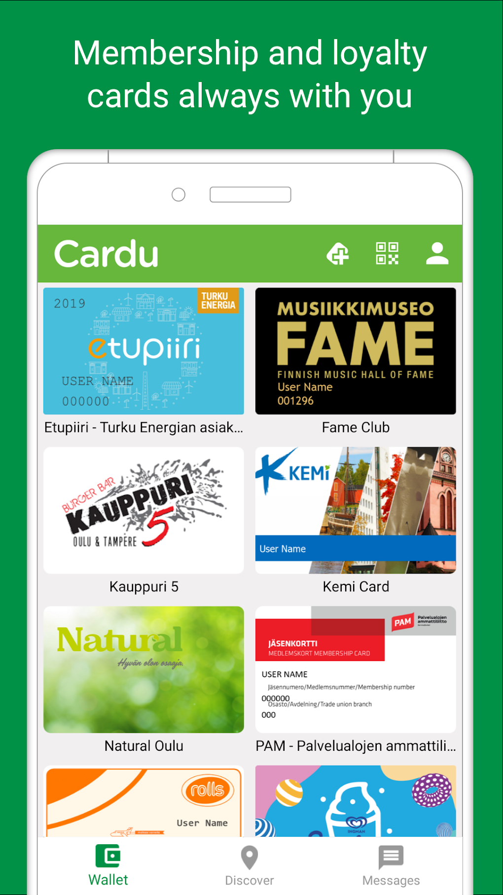 Cardu : Loyalty and membership cards into use APK per Android - Download