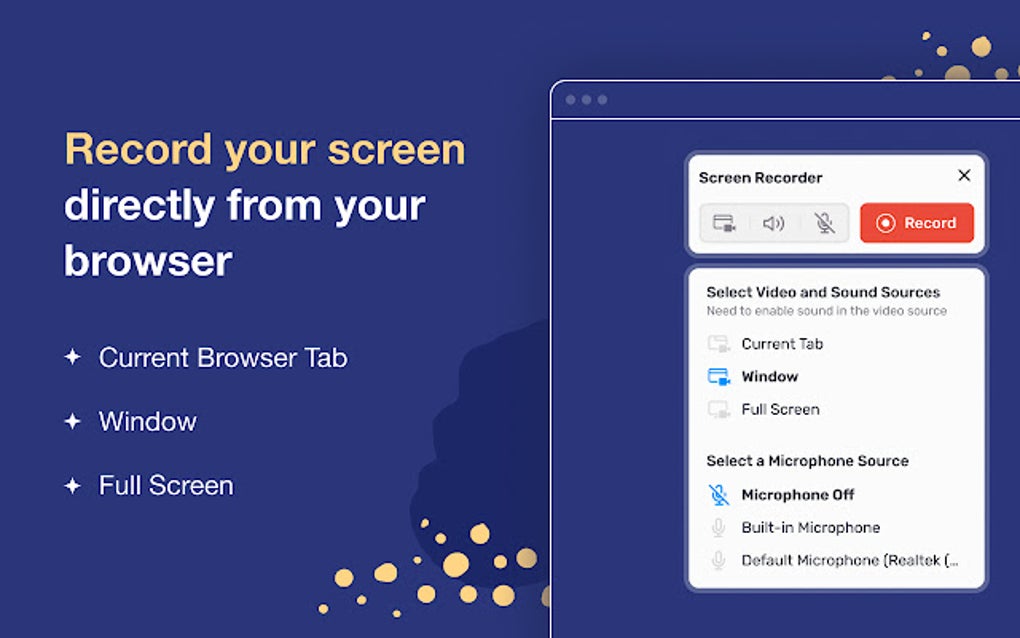 Screen Recorder Google Chrome 용 - 확장 프로그램 다운로드