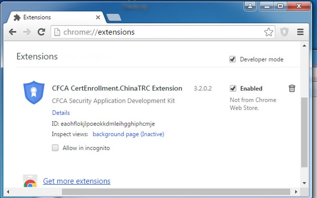 CFCA CertEnrollment.ChinaTRC Extension para Google Chrome - Extensión Descargar
