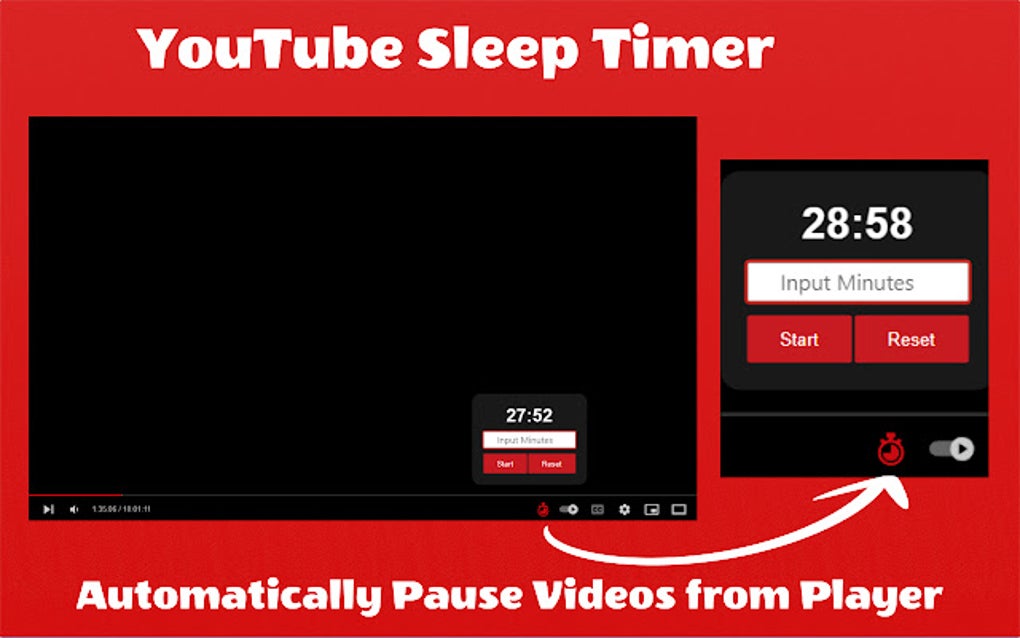 YouTube Sleep Timer Google Chrome için - Eklenti İndir
