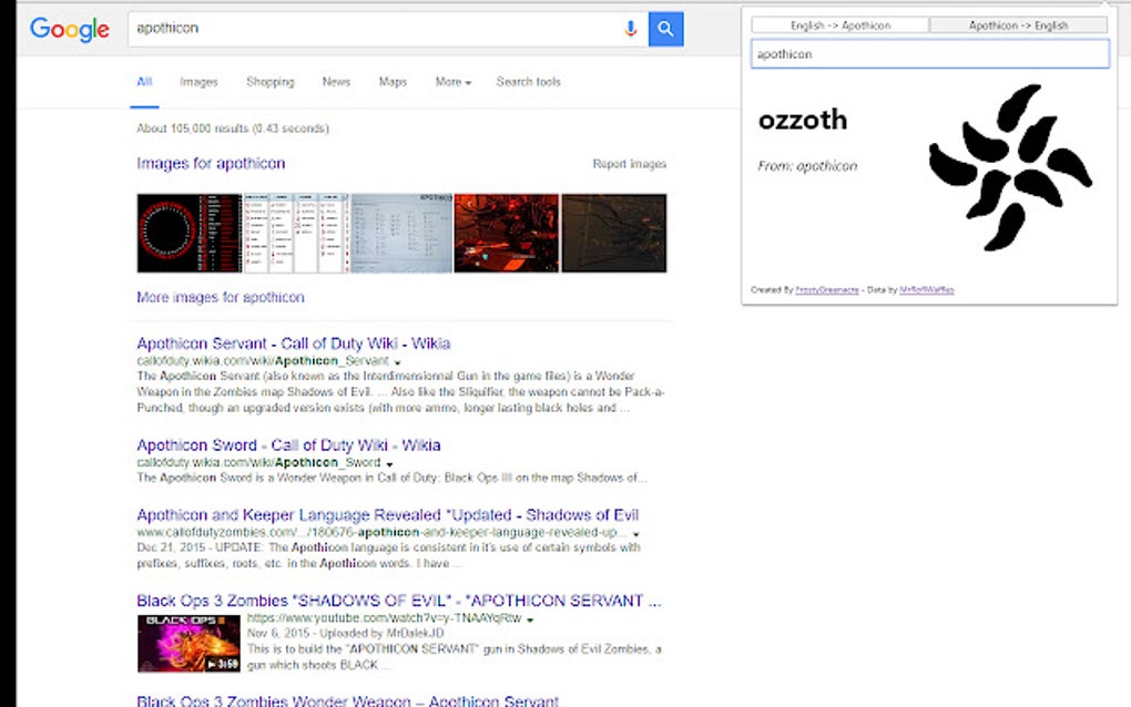 Apothicon Translator per Google Chrome - Estensione Download