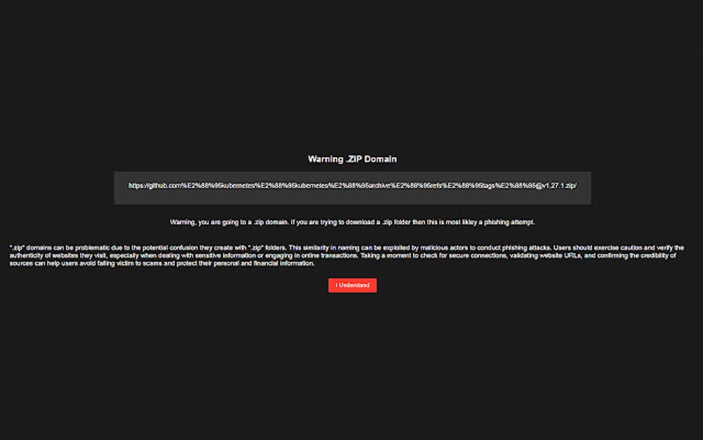 .ZIP Domain Warning for Google Chrome - Extension Download