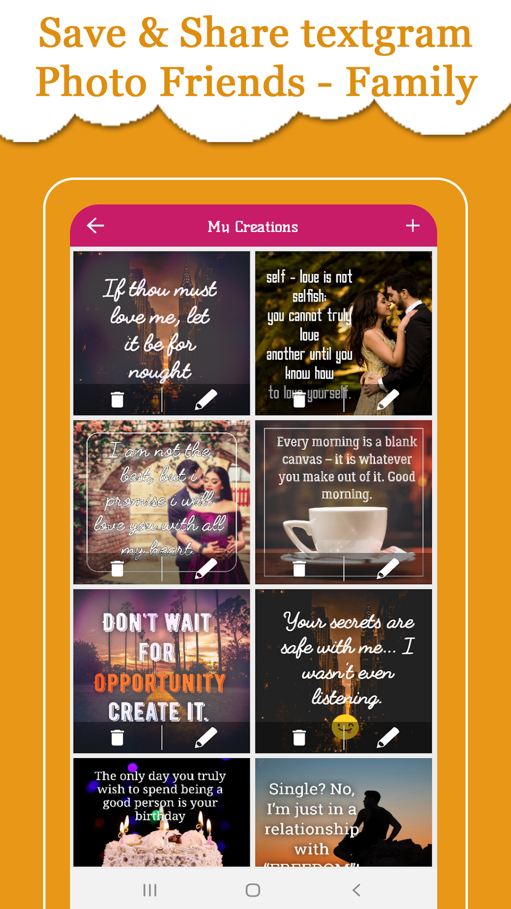 Textgram: text on photo for Android - Download