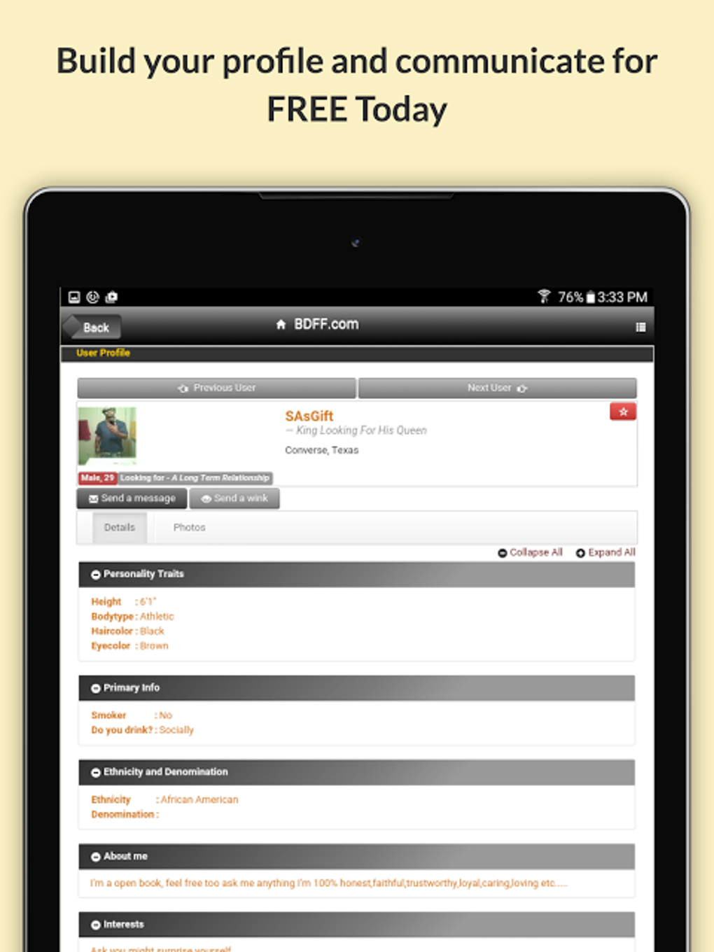 BDFF ♥ 100% Free Black Dating APK for Android - Download