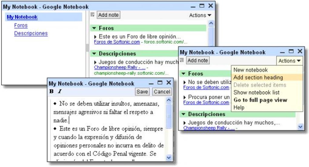 Google Notebook - Descargar