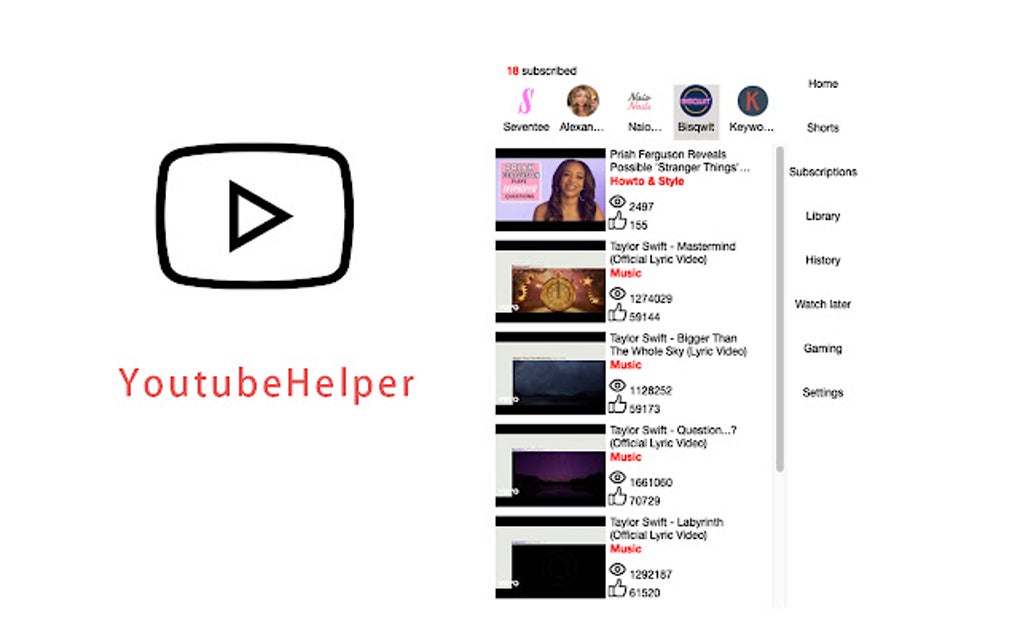 Youtube Helper Google Chrome 용 - 확장 프로그램 다운로드