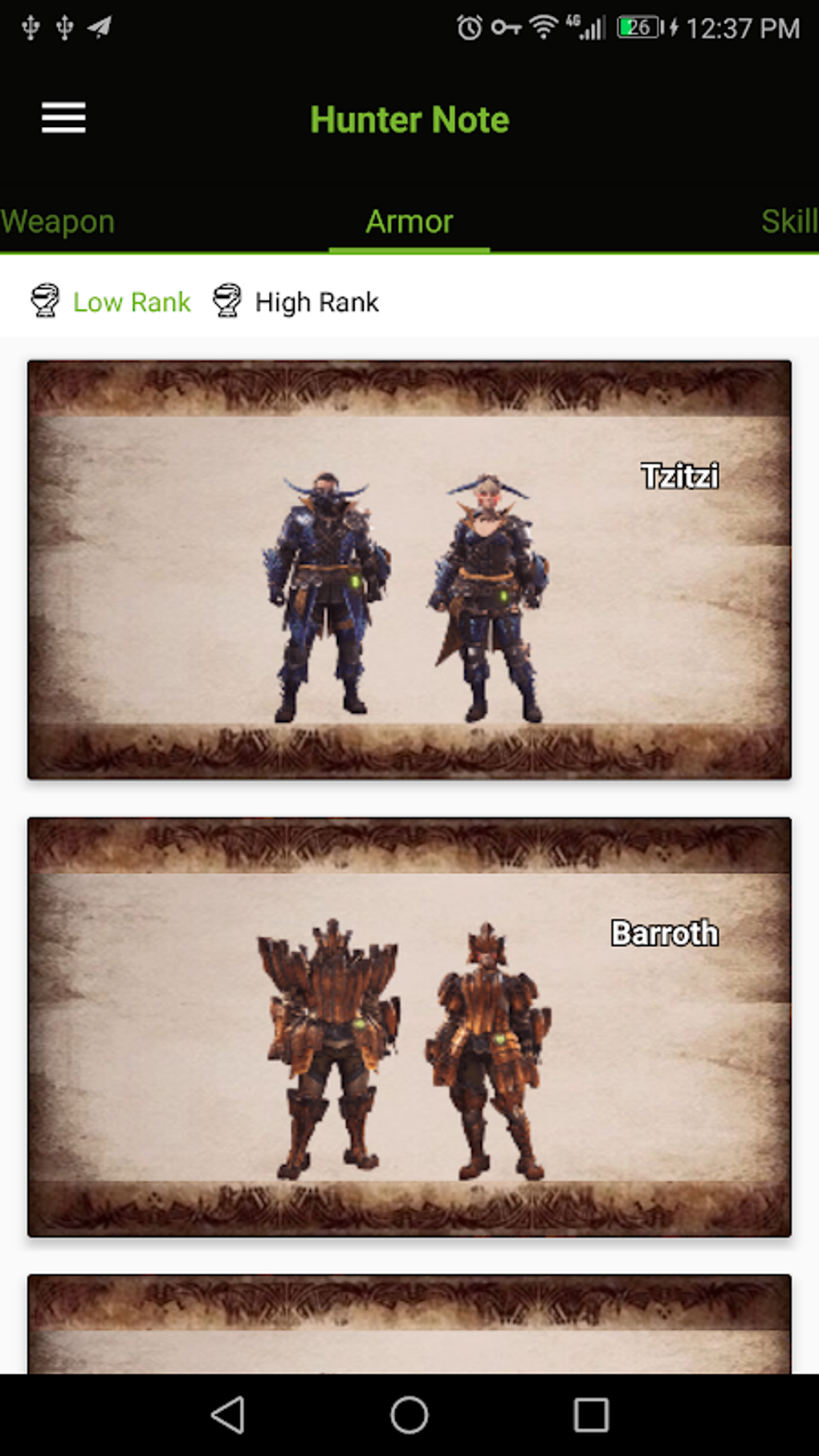 Android 용 Hunter Note for Monster Hunter World APK - 다운로드