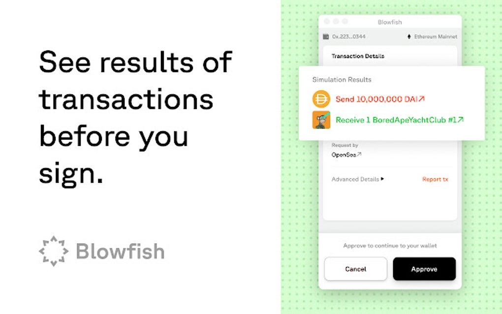 Blowfish Wallet Protect V2 BETA pour Google Chrome - Extension Télécharger