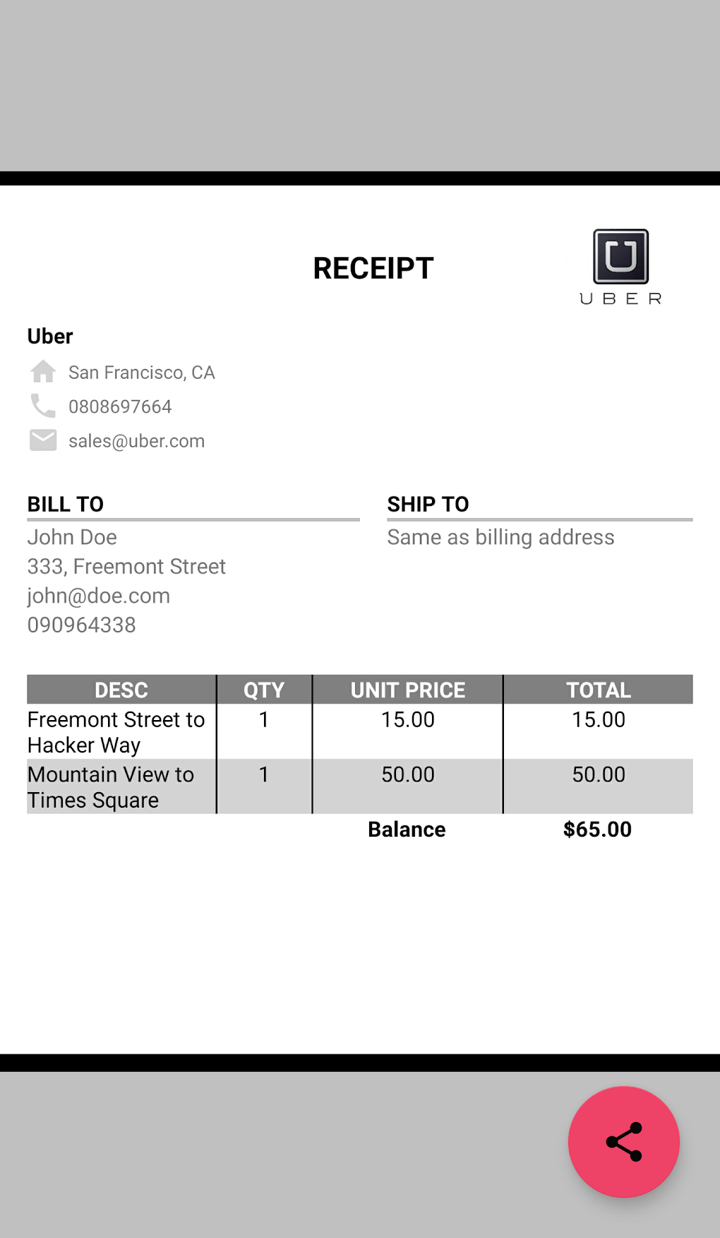 Quick Receipt for Android - Download