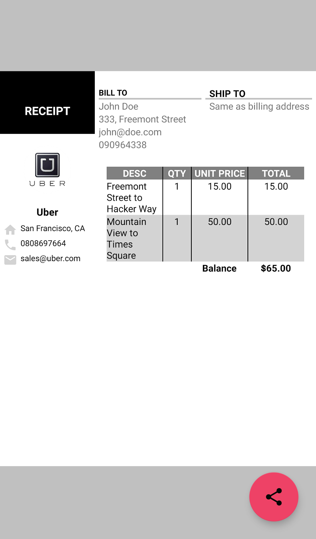 Quick Receipt for Android - Download
