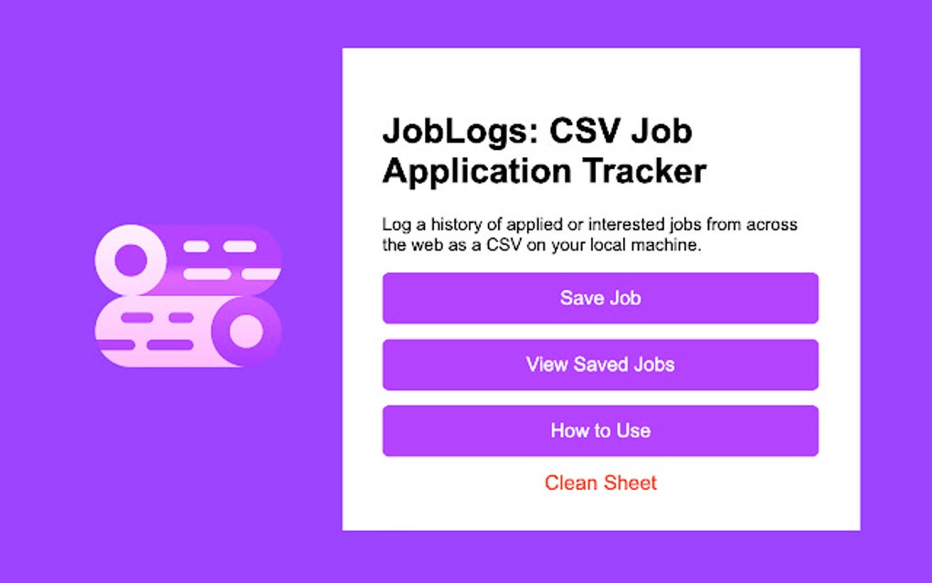 JobLogs: CSV Job Application Tracker para Google Chrome - Extensión Descargar