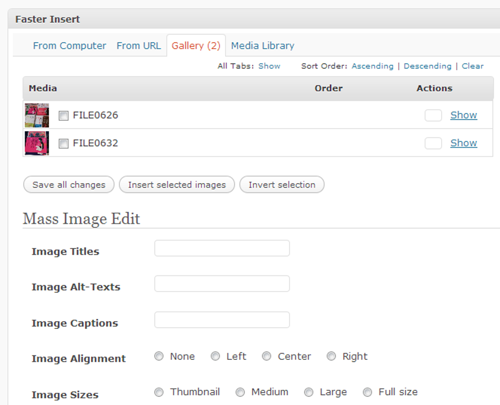 Faster Image Insert para WordPress - Descargar