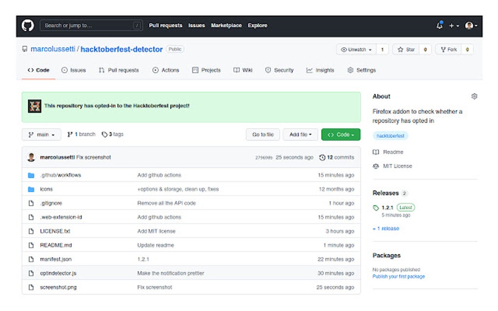 Hacktoberfest Detector for Google Chrome - Extension Download