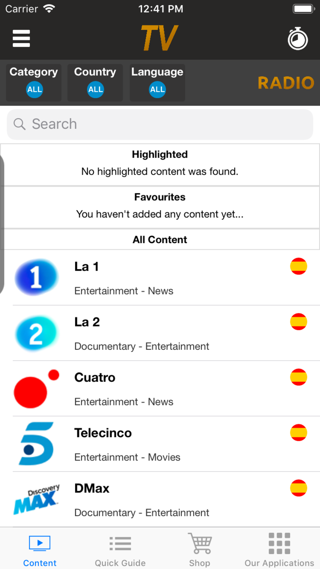 Spain and Mexico TV and Radio for iPhone - Download