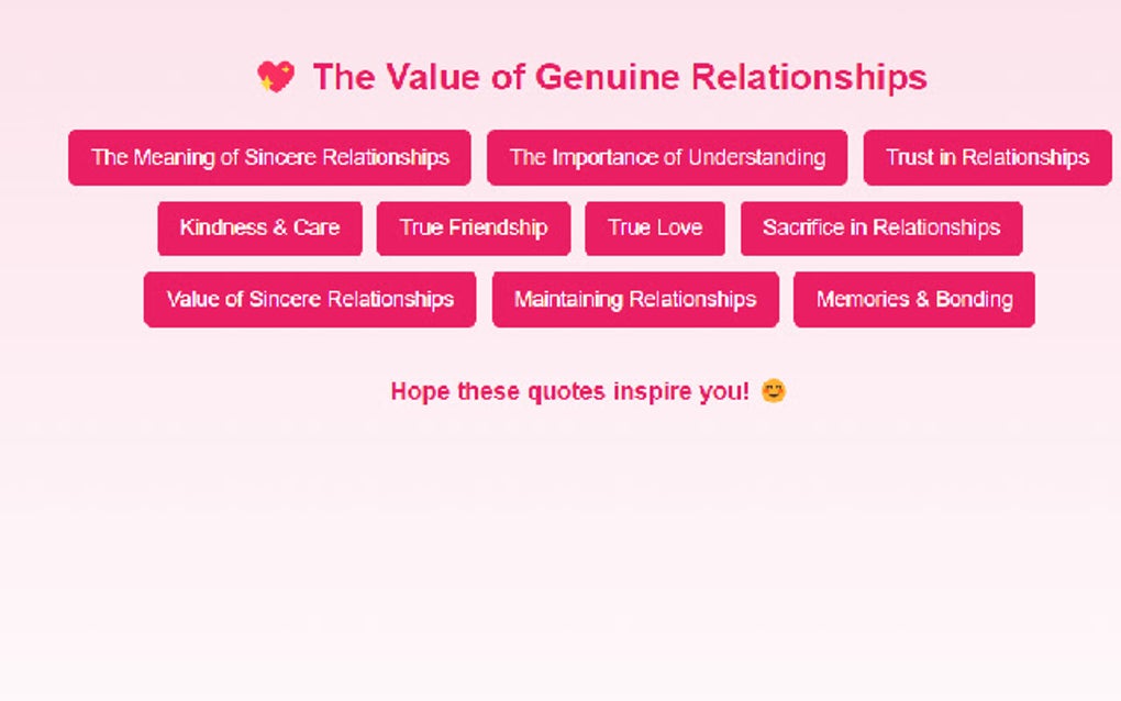 The Value of Genuine Relationships para Google Chrome - Extensión Descargar