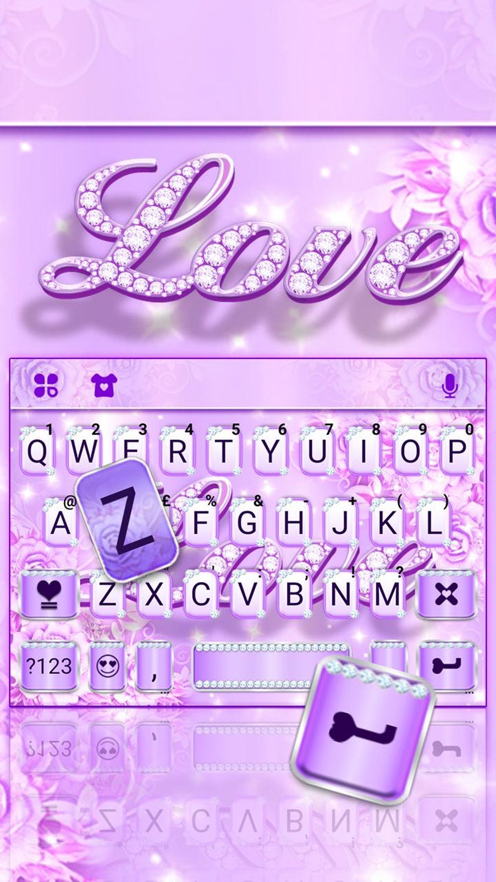 Purple Diamond Love Keyboard Theme APK per Android - Download