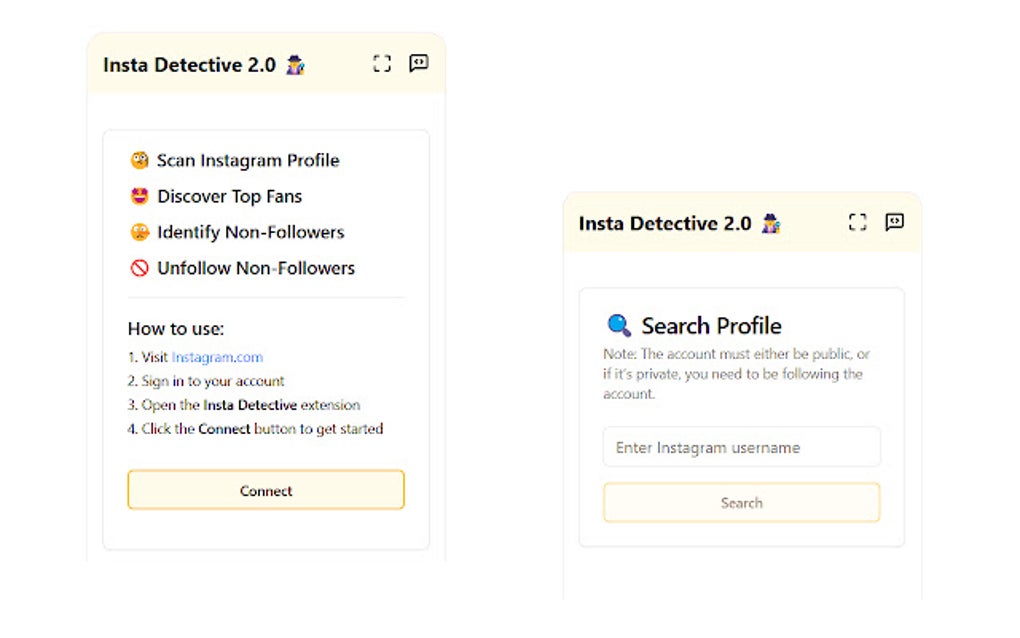 Unfollowers for Instagram & Insights - Insta Detective 2.0 สำหรับ Google Chrome - ส่วนขยาย ดาวน์โหลด