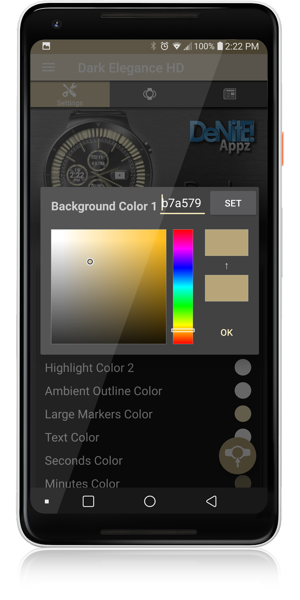 Dark Elegance HD WatchFace Widget Live Wallpaper para Android - Descargar