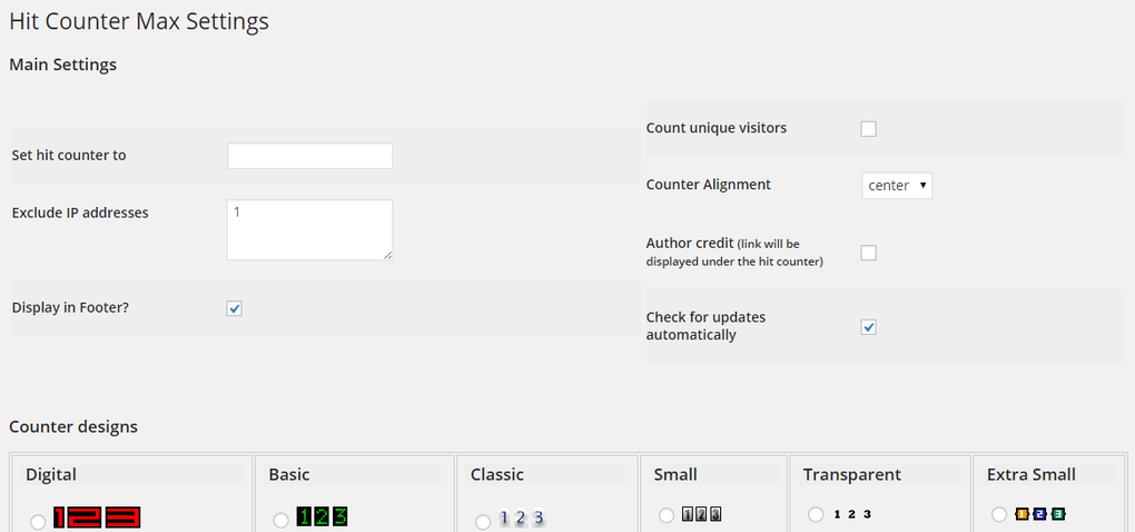 WordPress 용 Hit Counter Max - 다운로드