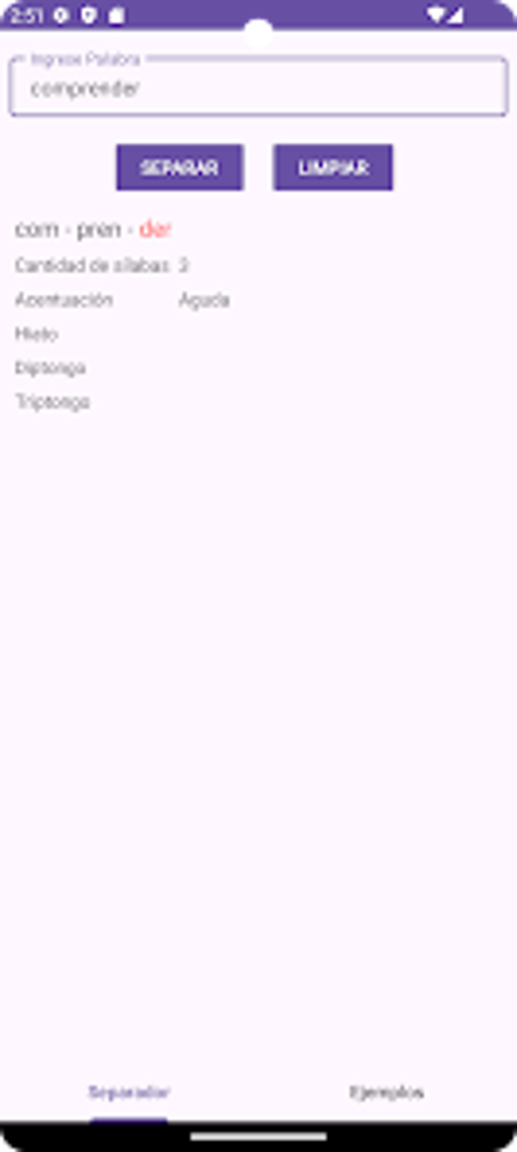 Separar en Sílabas - Español for Android - Download